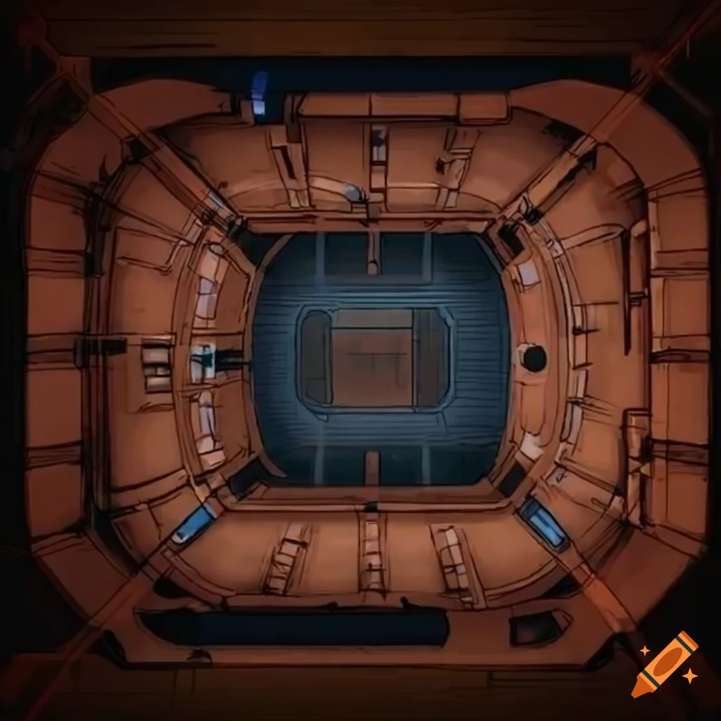 A top-down view of a fighting arena on Craiyon