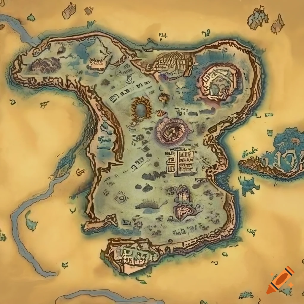 Detailed fantasy world map with intricate paths, towns, and landmarks ...