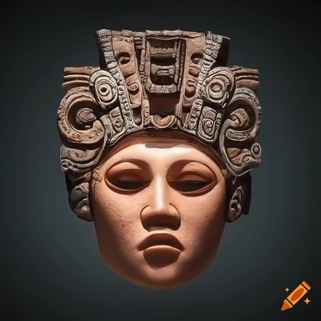 Una máscara maya que representa a la diosa de sueño y la sensualidad ...