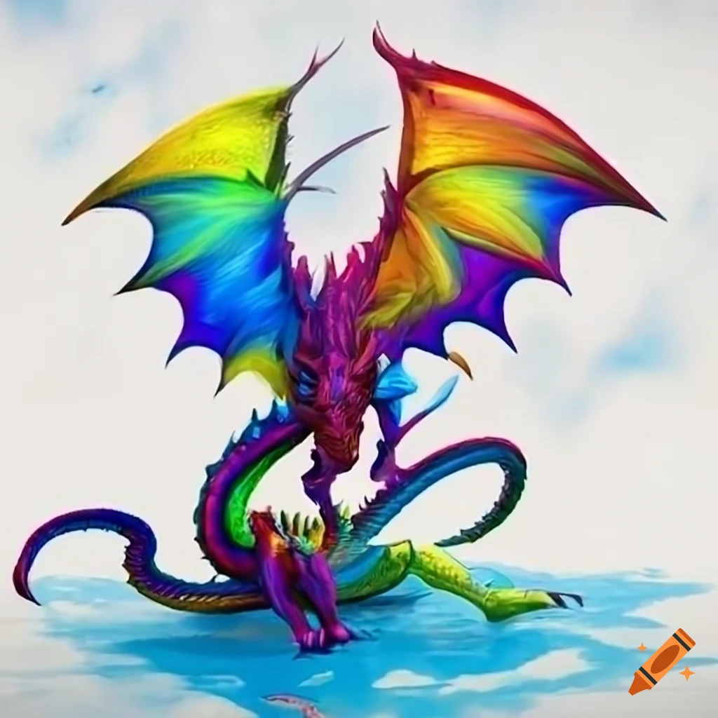 Dragon rainbow color on Craiyon