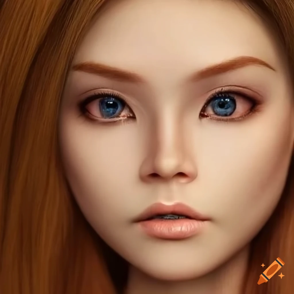 Beautiful Woman Portrait Real Life Super Detailed Enhanced Morphs Into