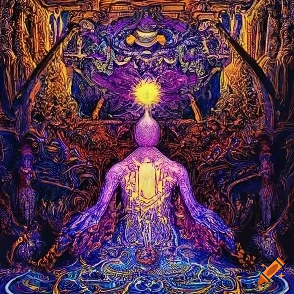 Astral monk at the temple of gon within the 5 th dimension, cosmic ...