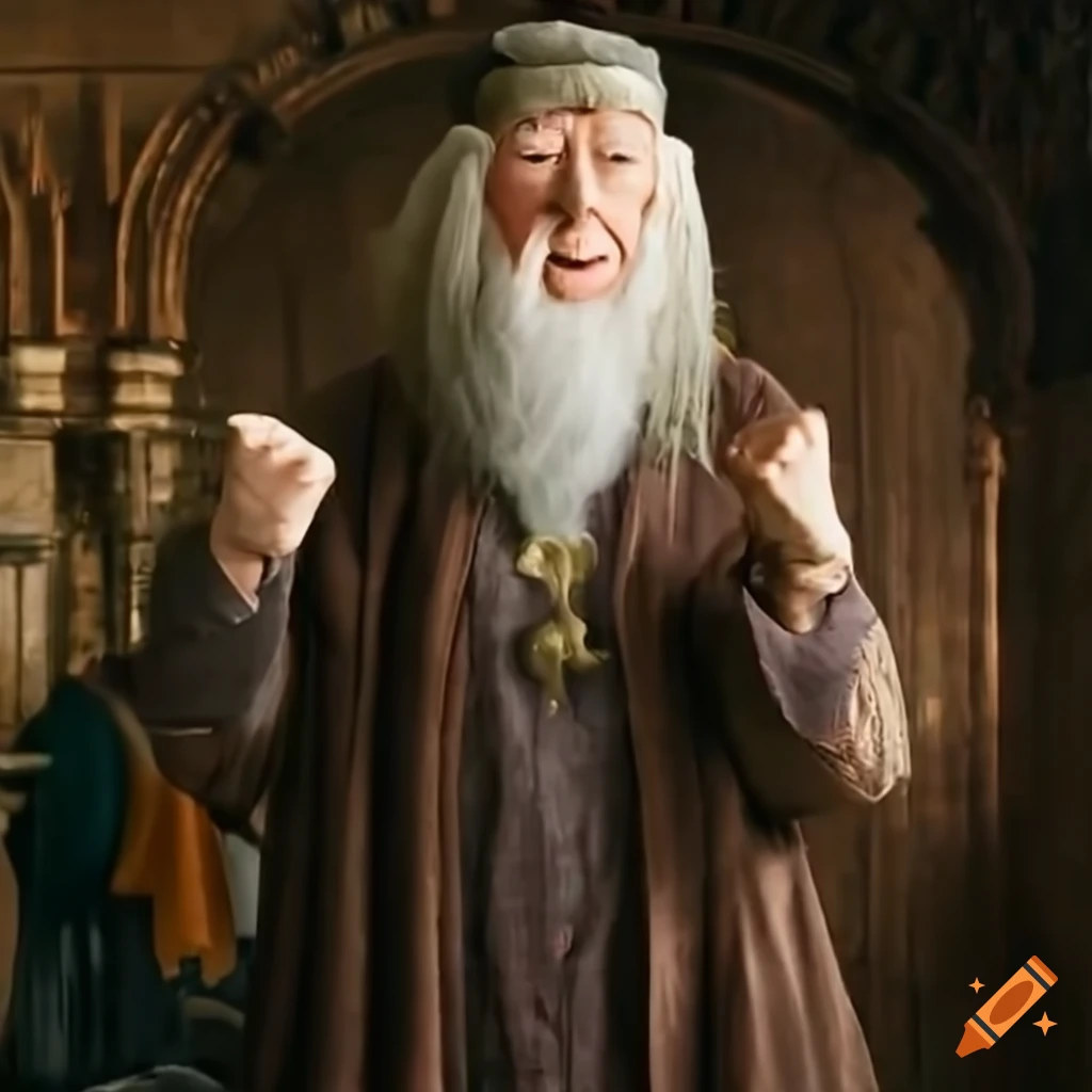 Dumbledore shaking his fist