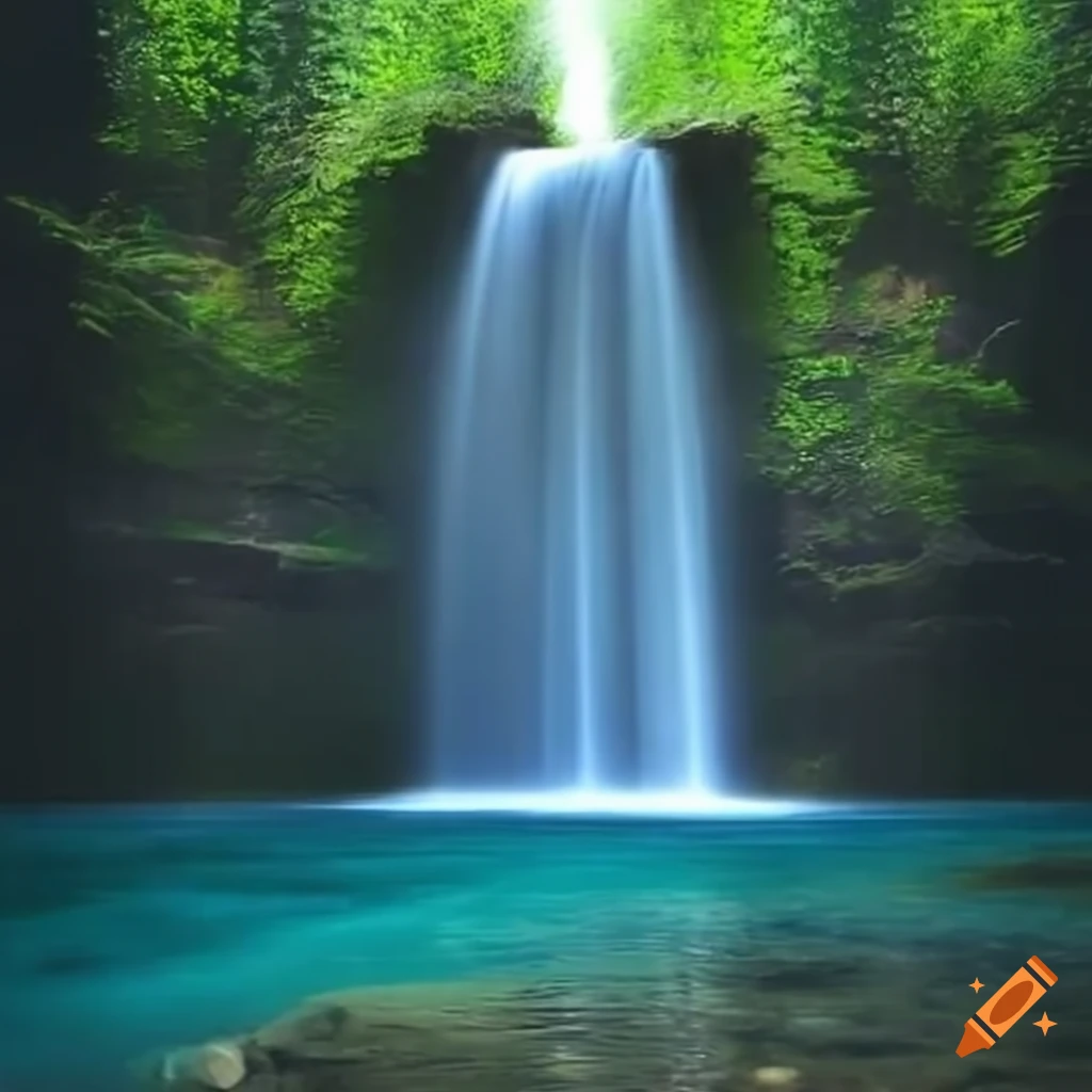 Beautiful water fall on Craiyon