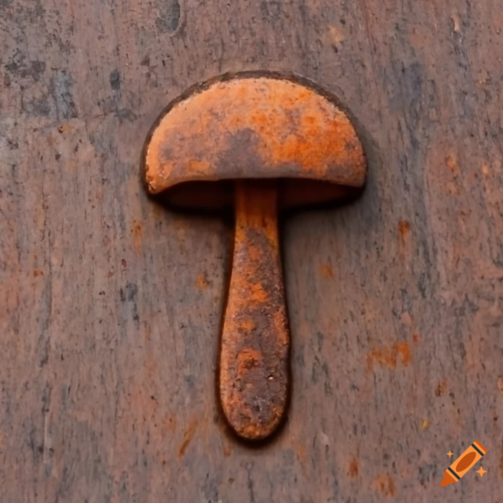 Rust in mushroom shape on iron on Craiyon