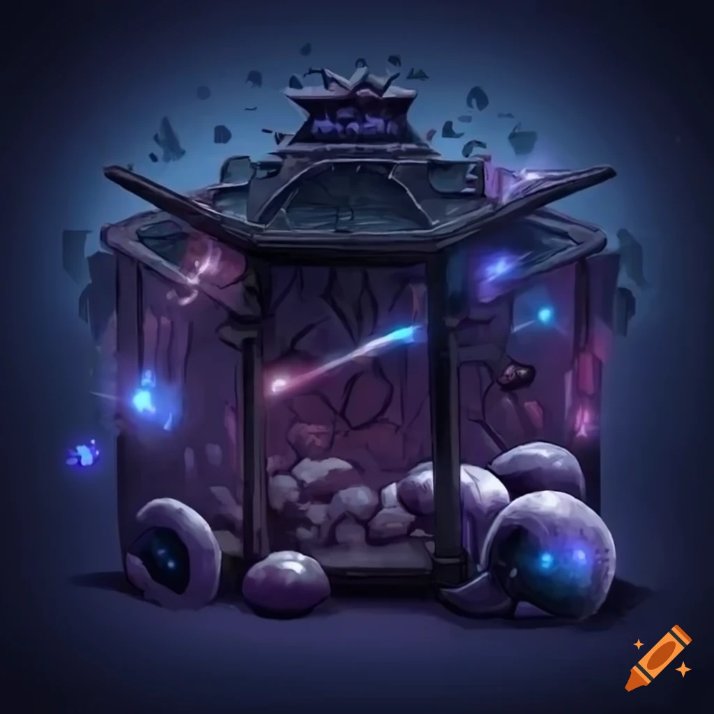 A sparkling treasure hoard in a dark dungeon, dark fantasy style