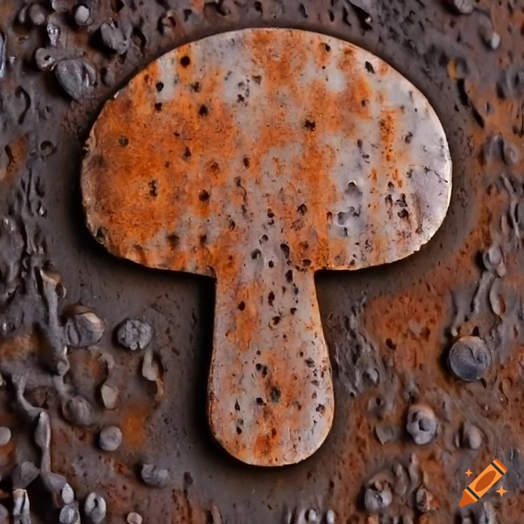 Rust in mushroom shape on iron