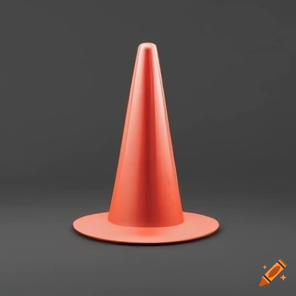 Create a 3d icon of a football training cone