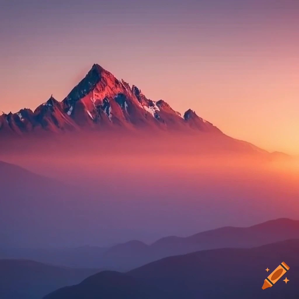 Mountains on a sunset