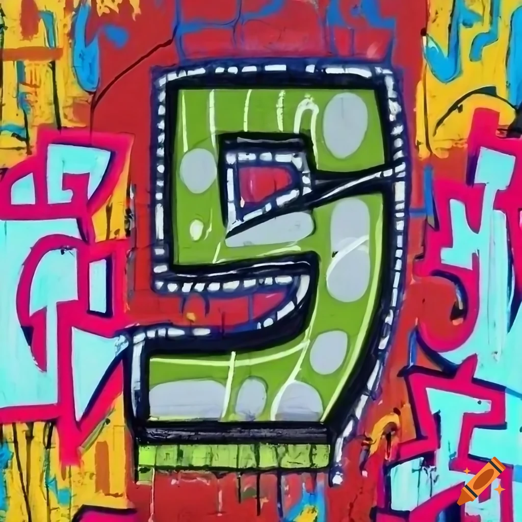Graffiti with number 5