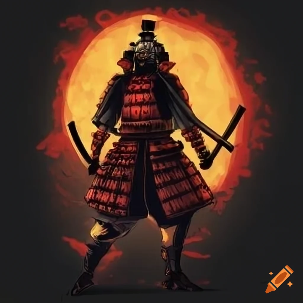 A comic style samurai on Craiyon