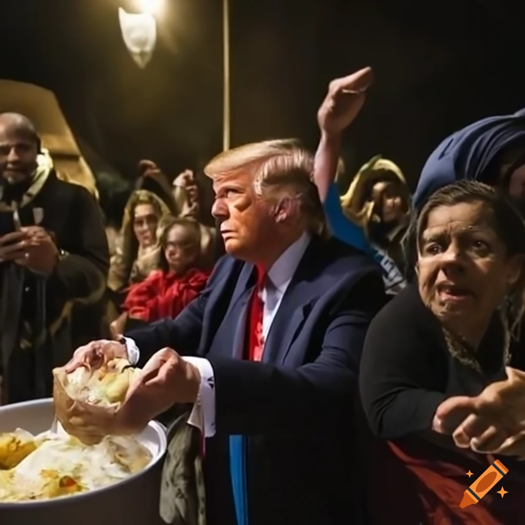 Donald trump feeding the homeless