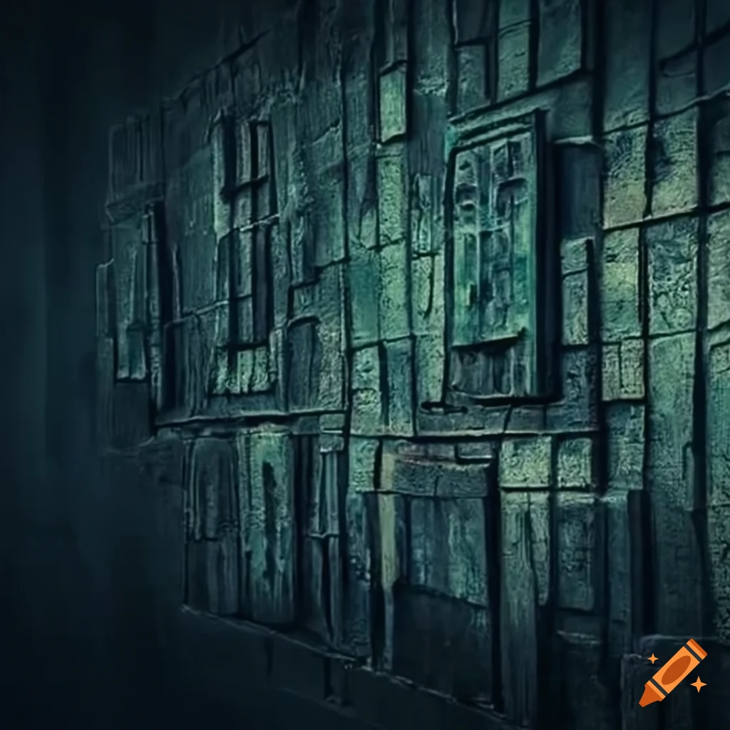 A mysterious wall with writing that has to be deciphered on Craiyon