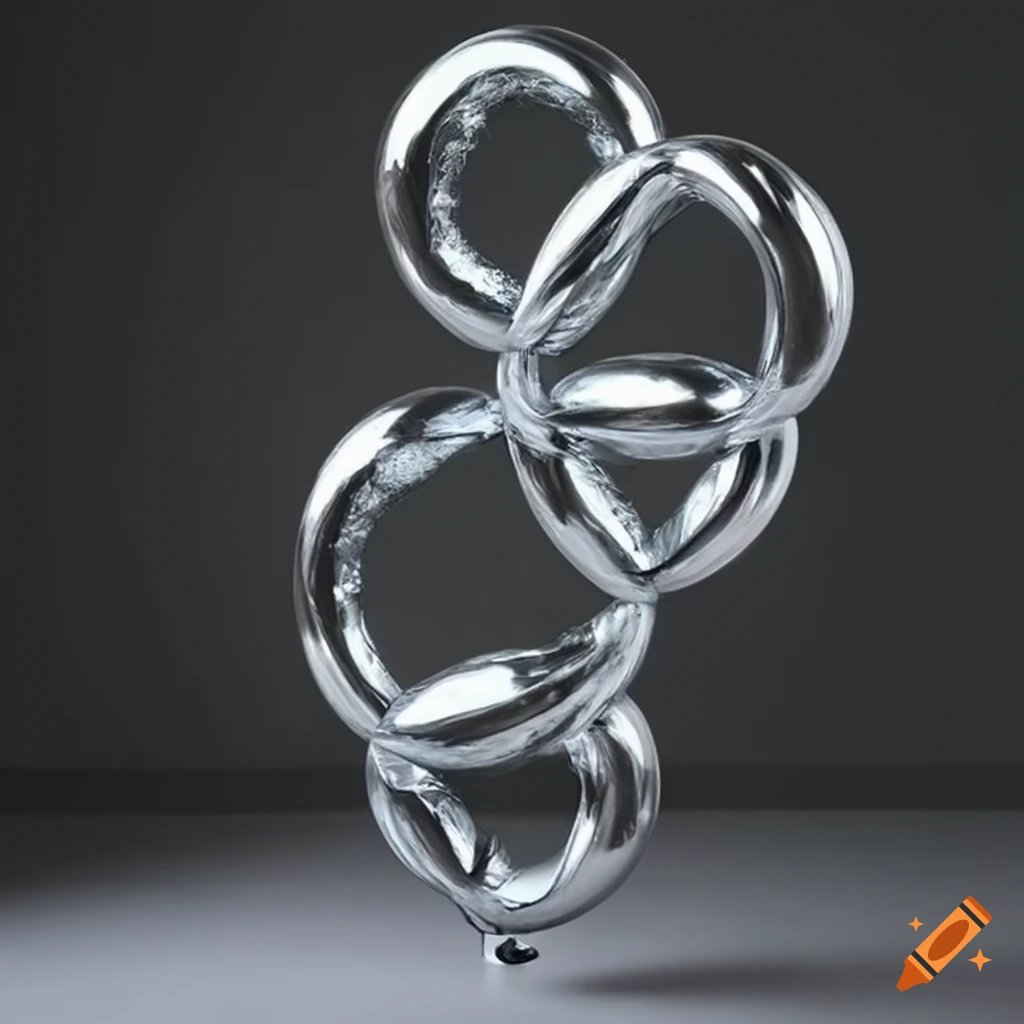 Twisted reflective metal balloon sculpture on Craiyon