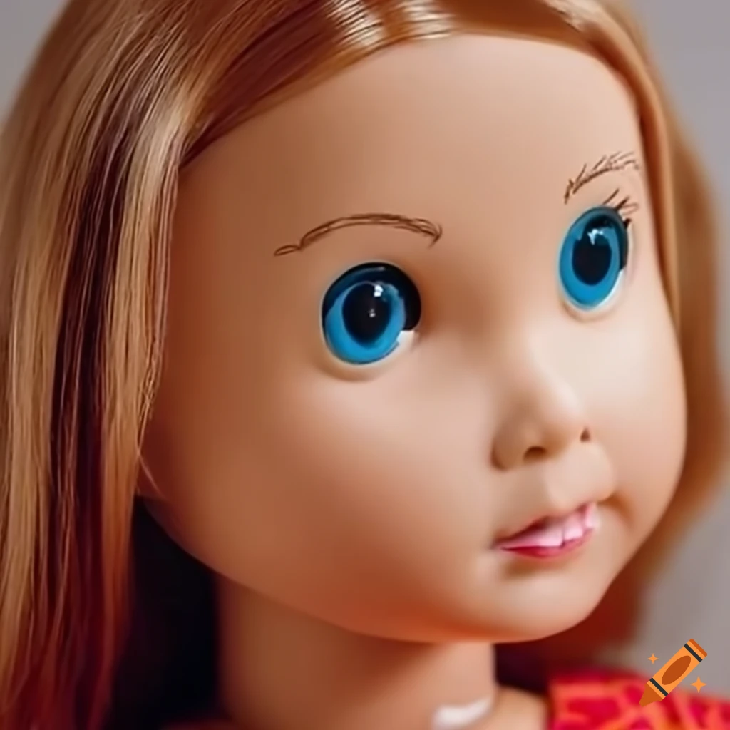 Woman morphs into american girl doll by turning into a cartoon on Craiyon