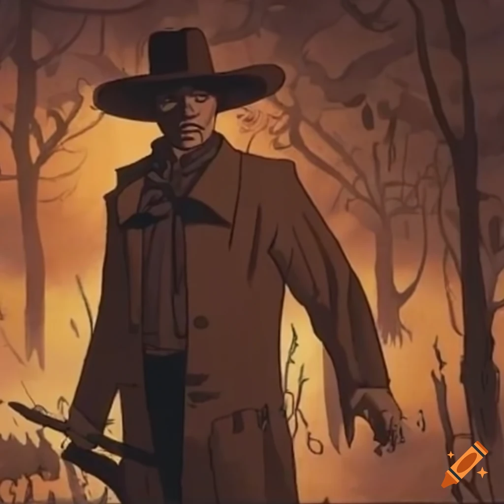 Western mysterious stranger on Craiyon