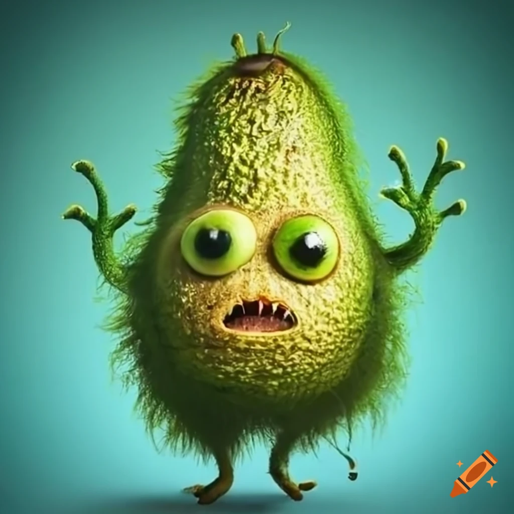 Hairy Avocado Monster On Craiyon