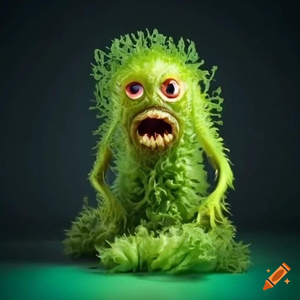 Hairy lettuce monster on Craiyon