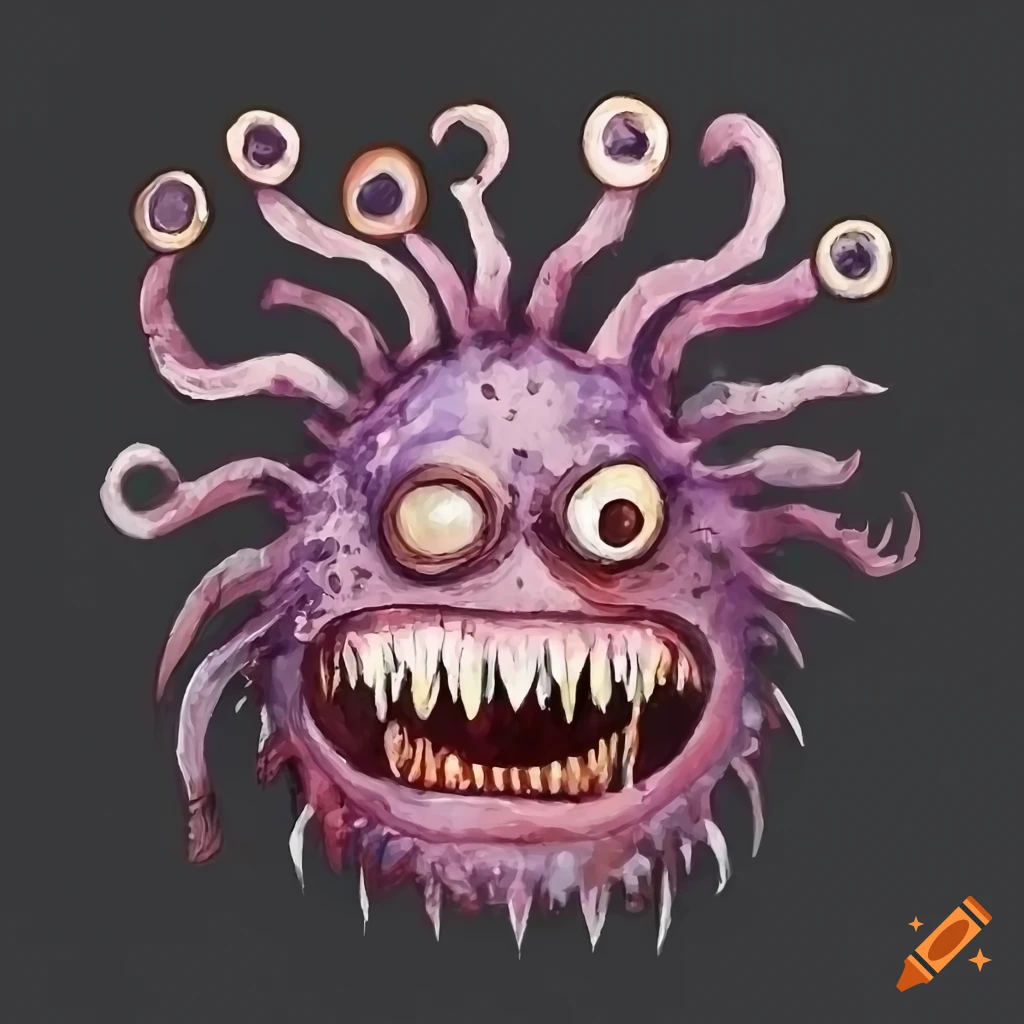 D&d beholder, transparent black background