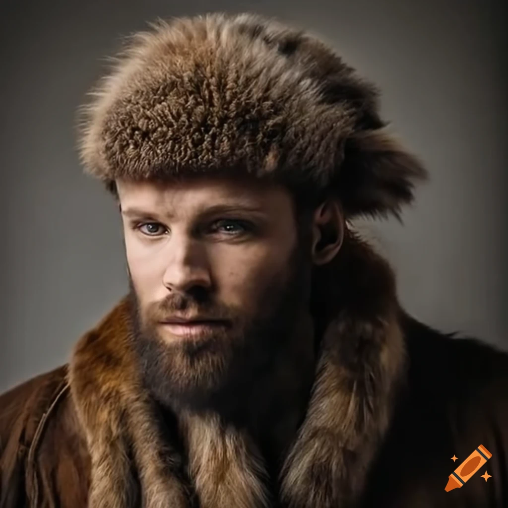 Jordan Patrick Smith wearing a bison's fur in a medieval world on Craiyon
