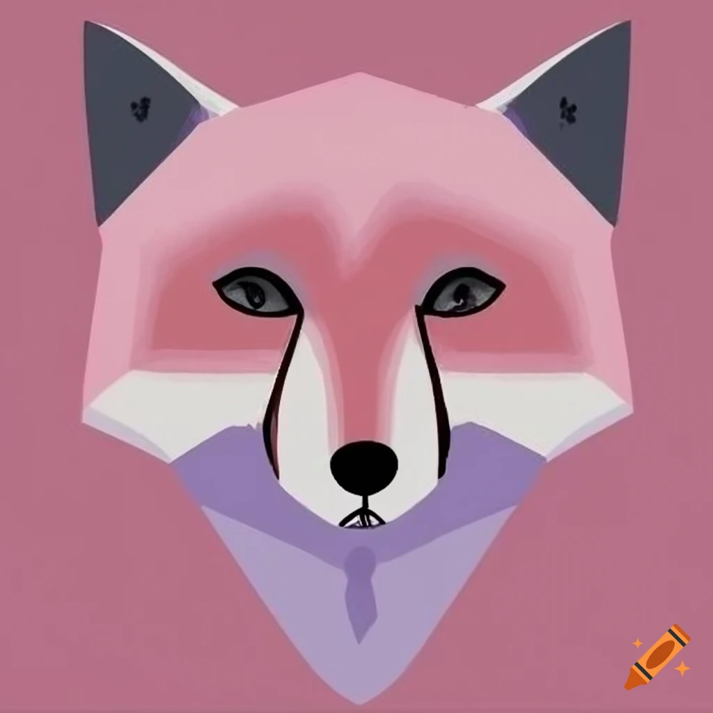Fox with pink fur in cubism style on Craiyon