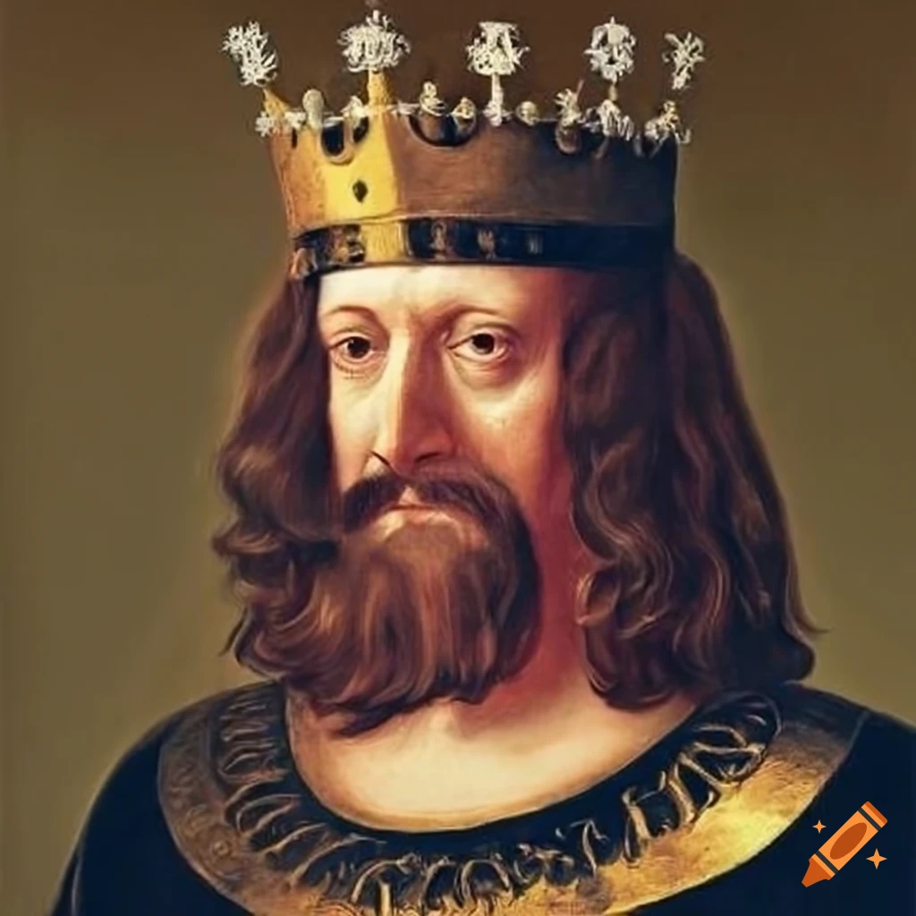 A regal portrait of a medieval danish king on Craiyon