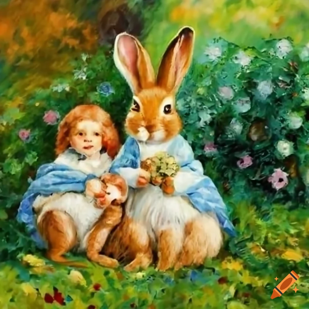 Peter rabbit family with mom and children, Inspiracja Danuta Muszyńka ...