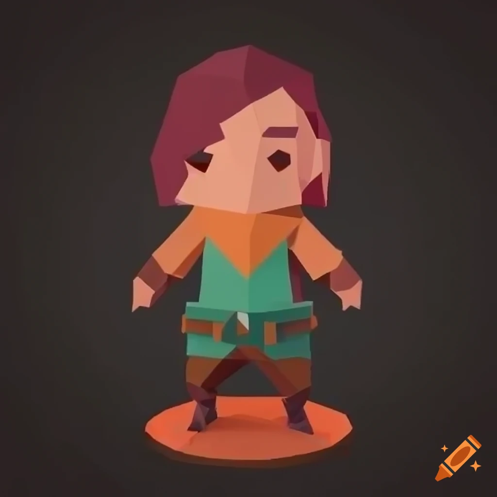 A friendly low poly character exploring a vibrant game environment