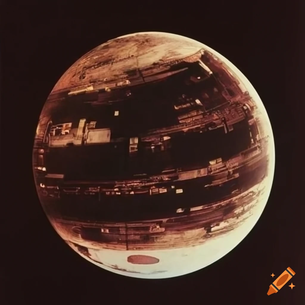 70s scifi space mission photograph of the planet of cash money