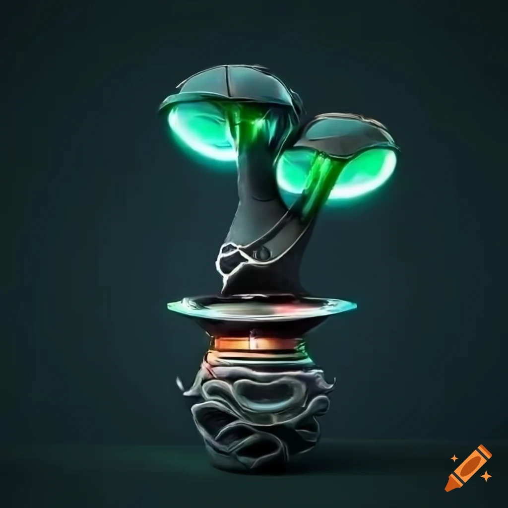 Plant spaceship black sleek shiny infinite vice