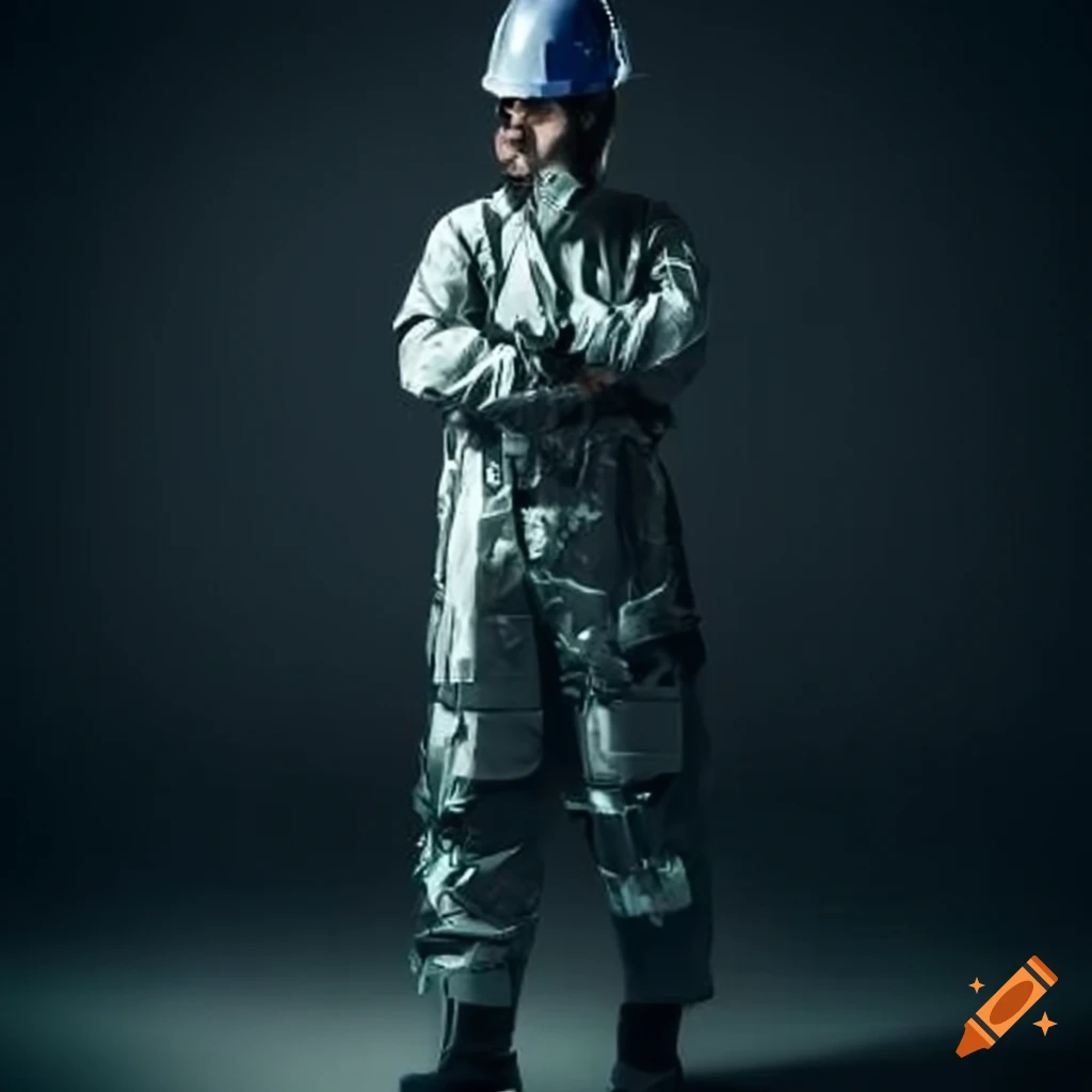 Futuristic construction engineer protective clothing on Craiyon