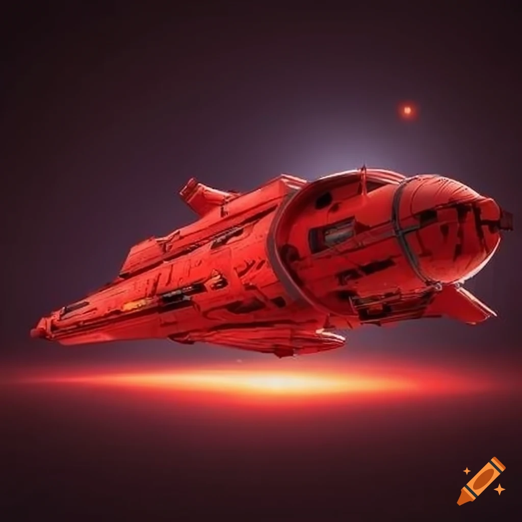 Large red spaceship, 8 km long on Craiyon