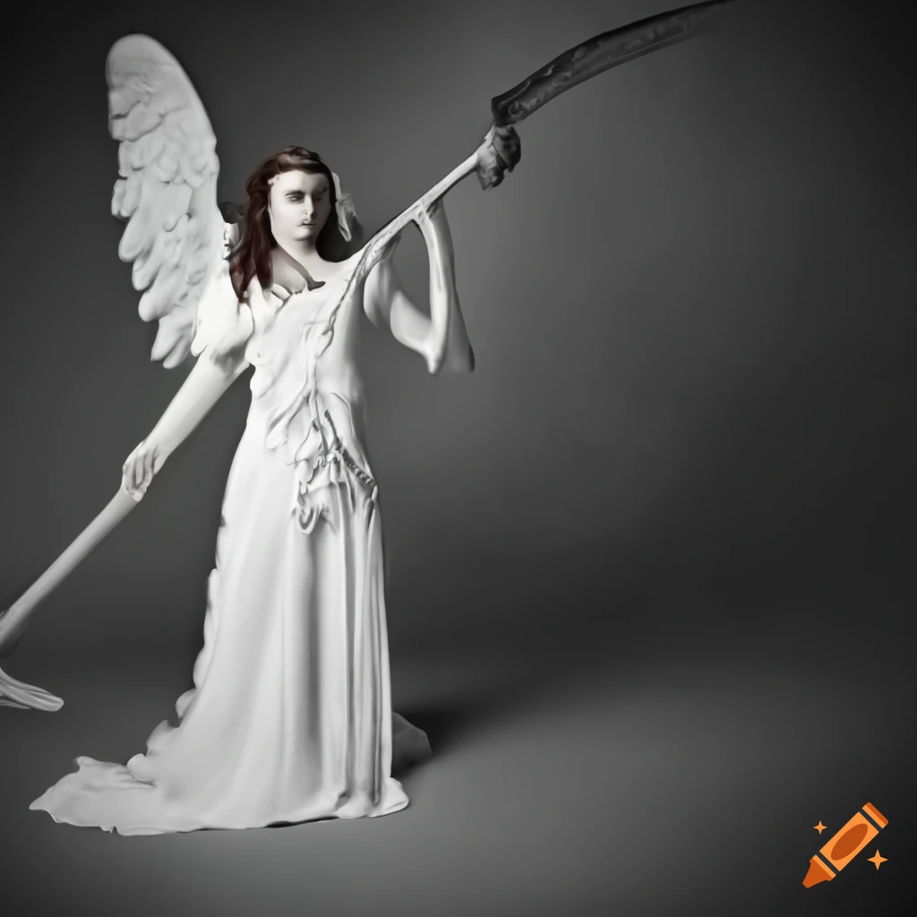 Angel with the scythe in white