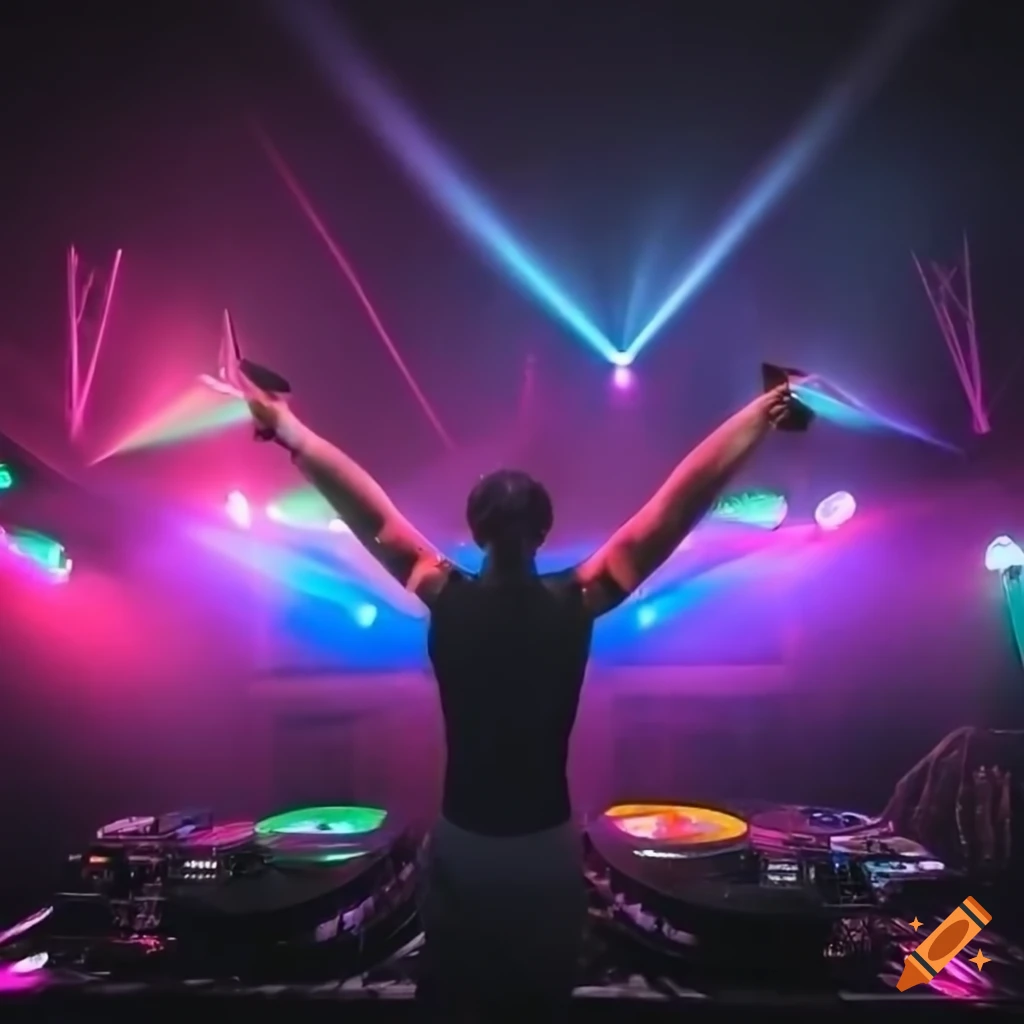 Rave lights concert dj dave on Craiyon