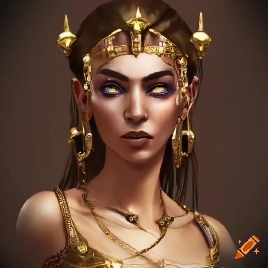 Bronze-skinned desert princess, fantasy, bright lighting, detailed face ...