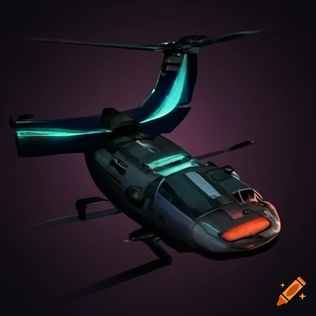 A cyberpunk helicopter