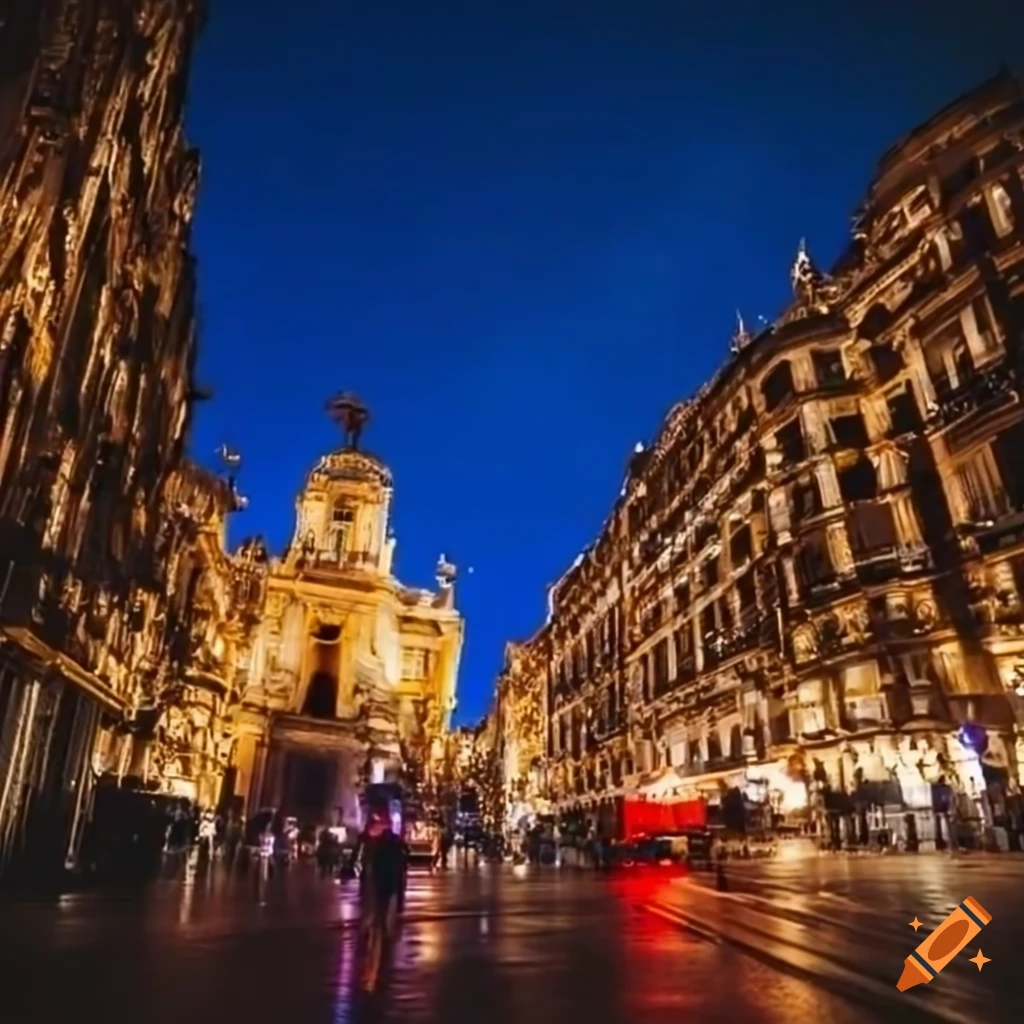 Madrid on starry night