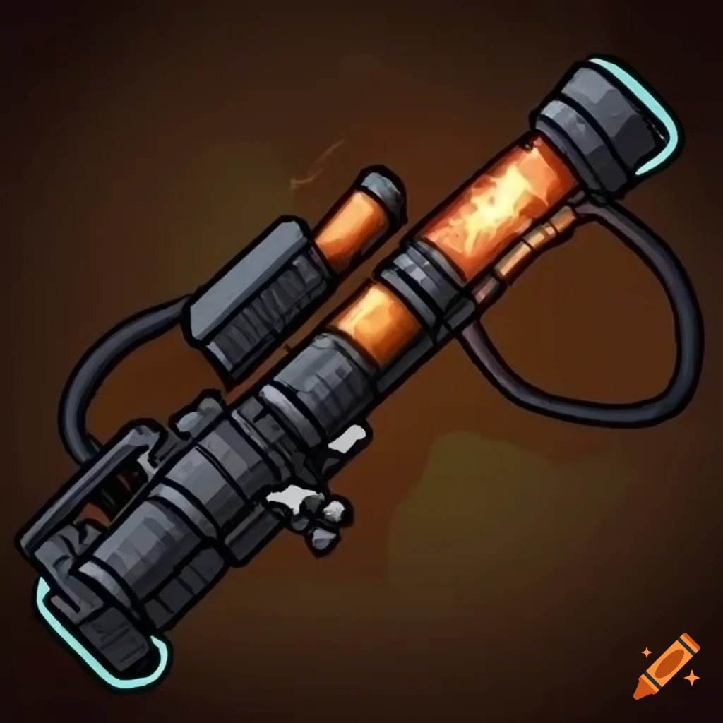 A simplistic side view 2d fire hose minigun with no background made in ...