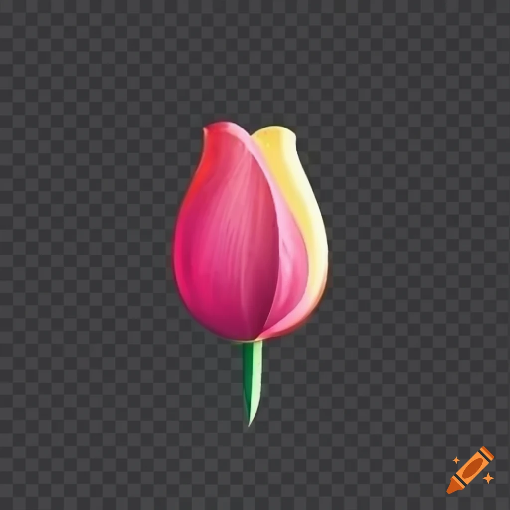 Simple tulip logo on transparent background for a fresh look