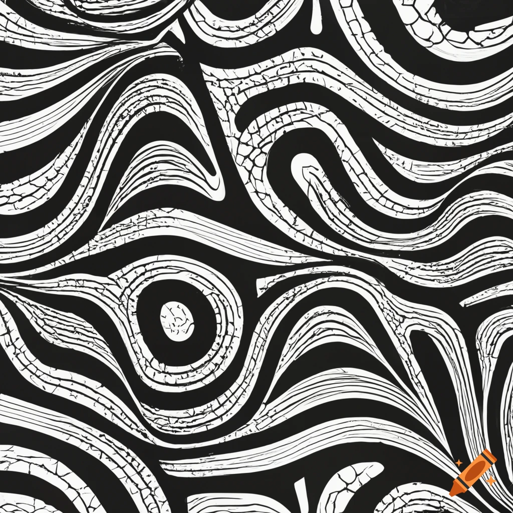 Seamless black and white line abstract pattern on Craiyon