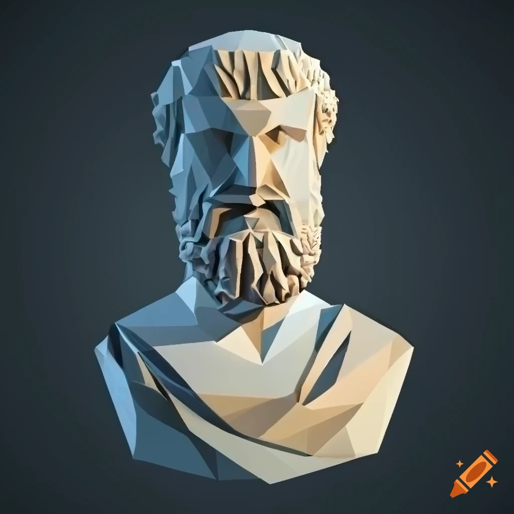Plato statue low poly on Craiyon