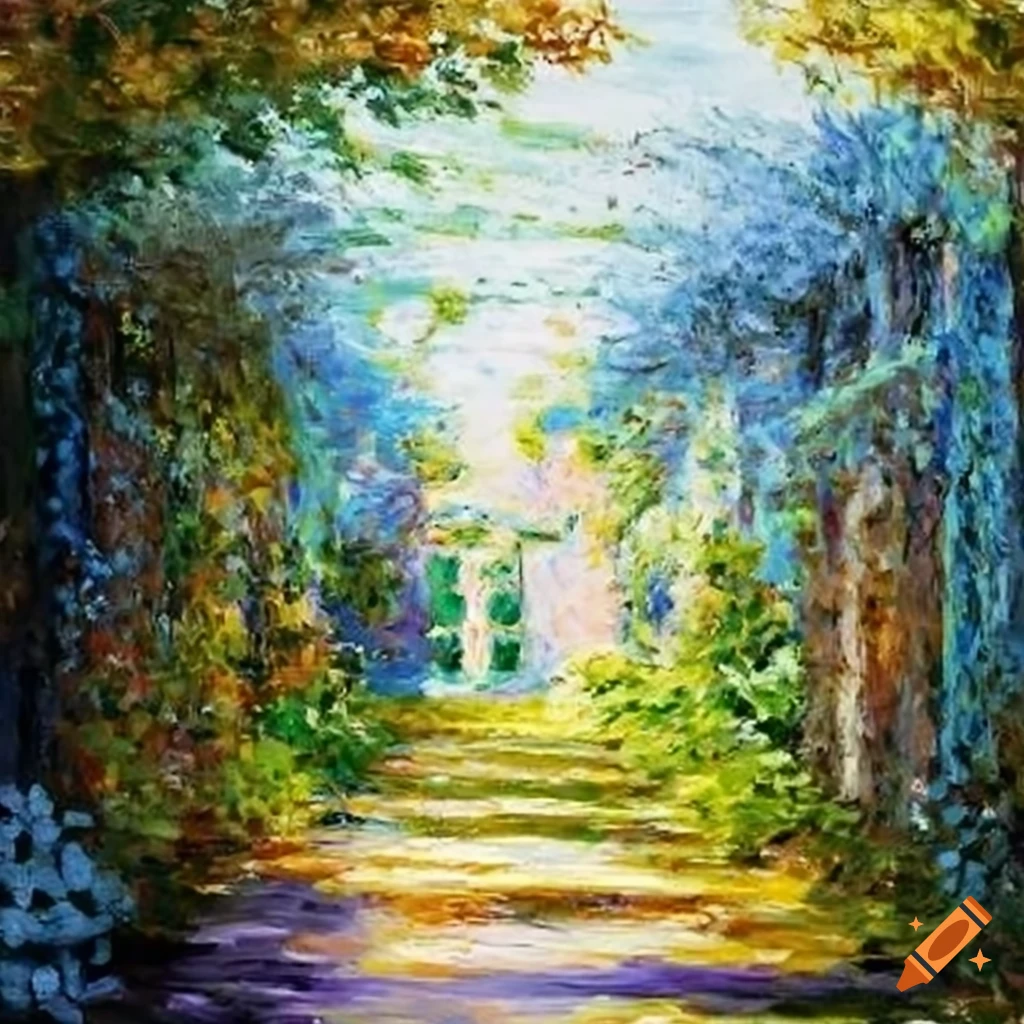 Monet style house cool undertones on Craiyon