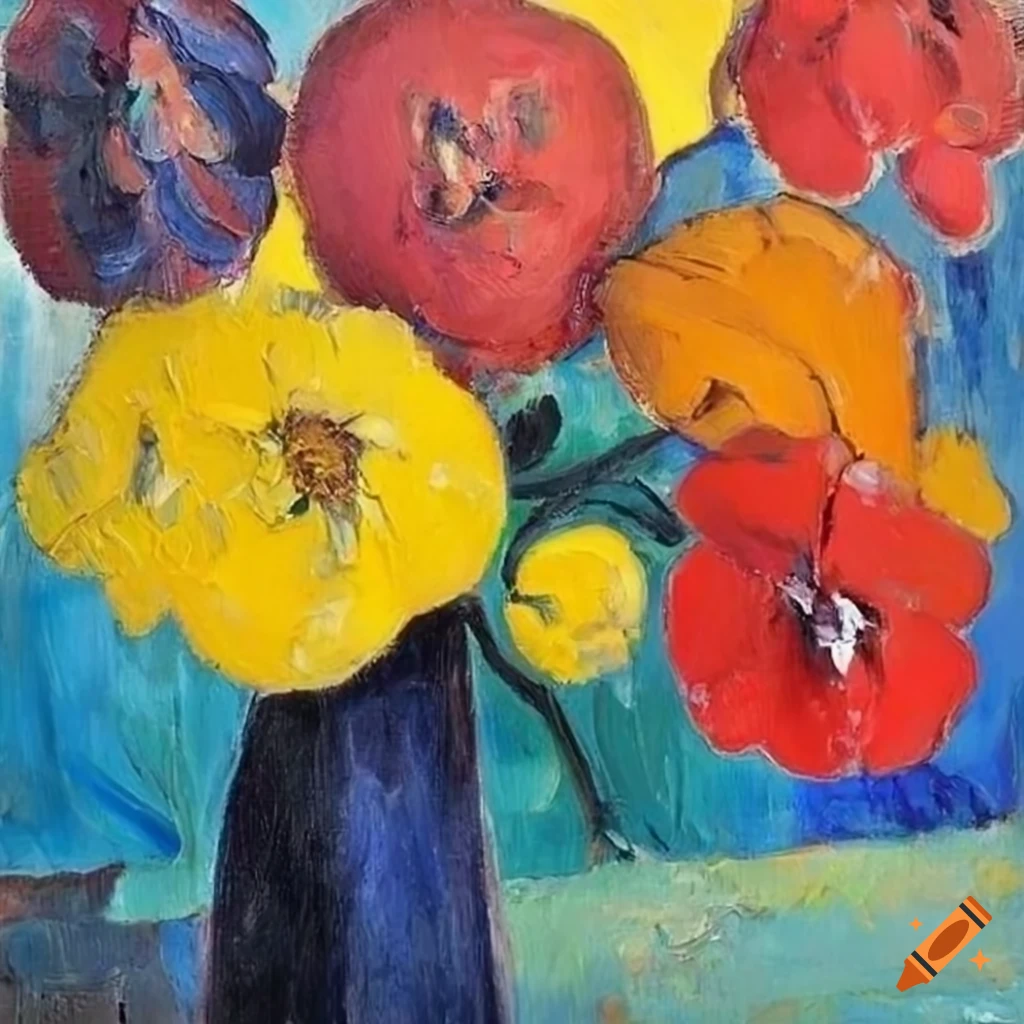 Paul Gauguin's fauvism oil painting of Beautiful flower oil painting ...