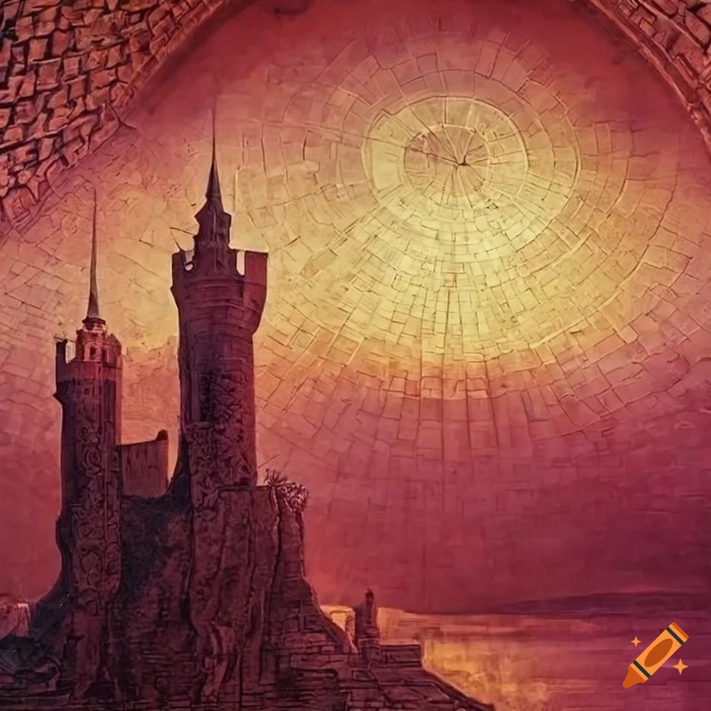 Mosaic anamorphic_view_room_castle_from_above__fat_man_in_spacesuit ...