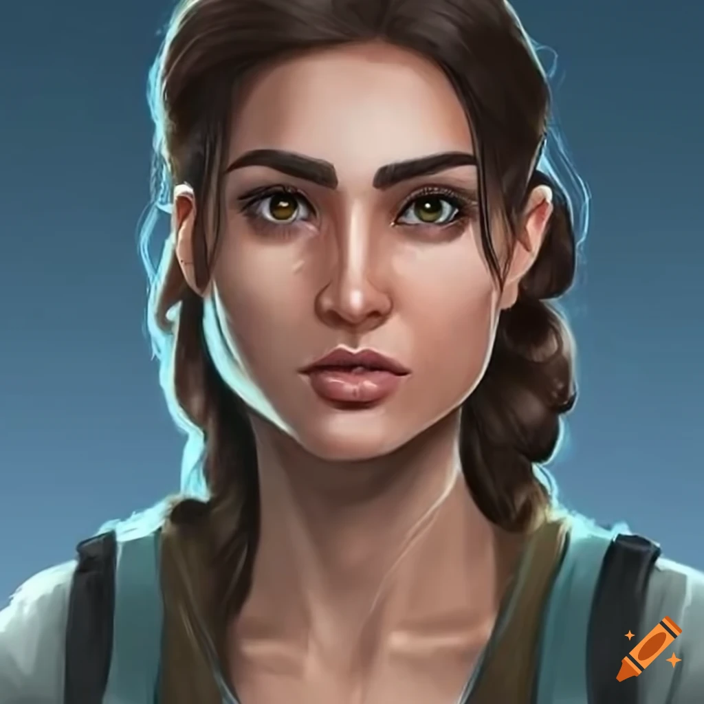 A stunning Anime Portrait of a Young Pakistani-American woman with wavy ...