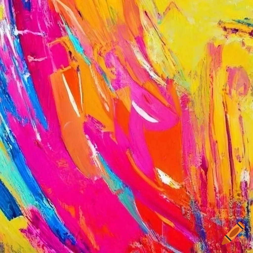 Abstract art with vibrant brushstrokes on a textured canvas on Craiyon