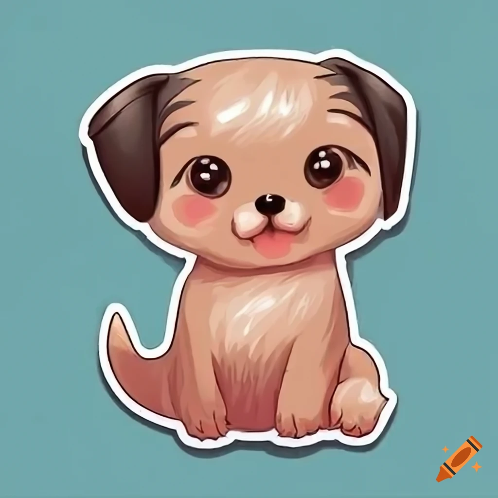 Cute puppy sticker on Craiyon