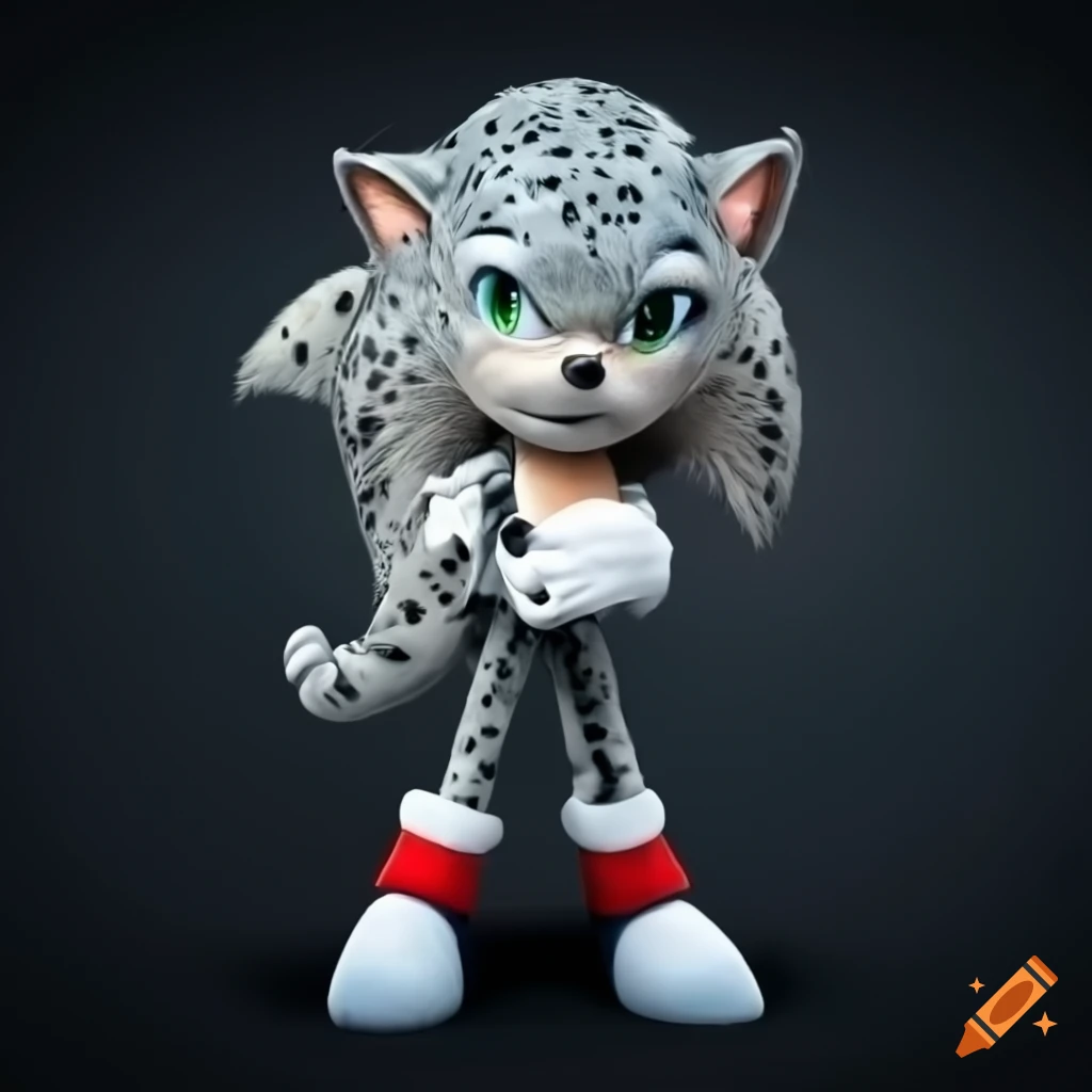 A Sonic the hedgehog style character which is a female snow leopard ...