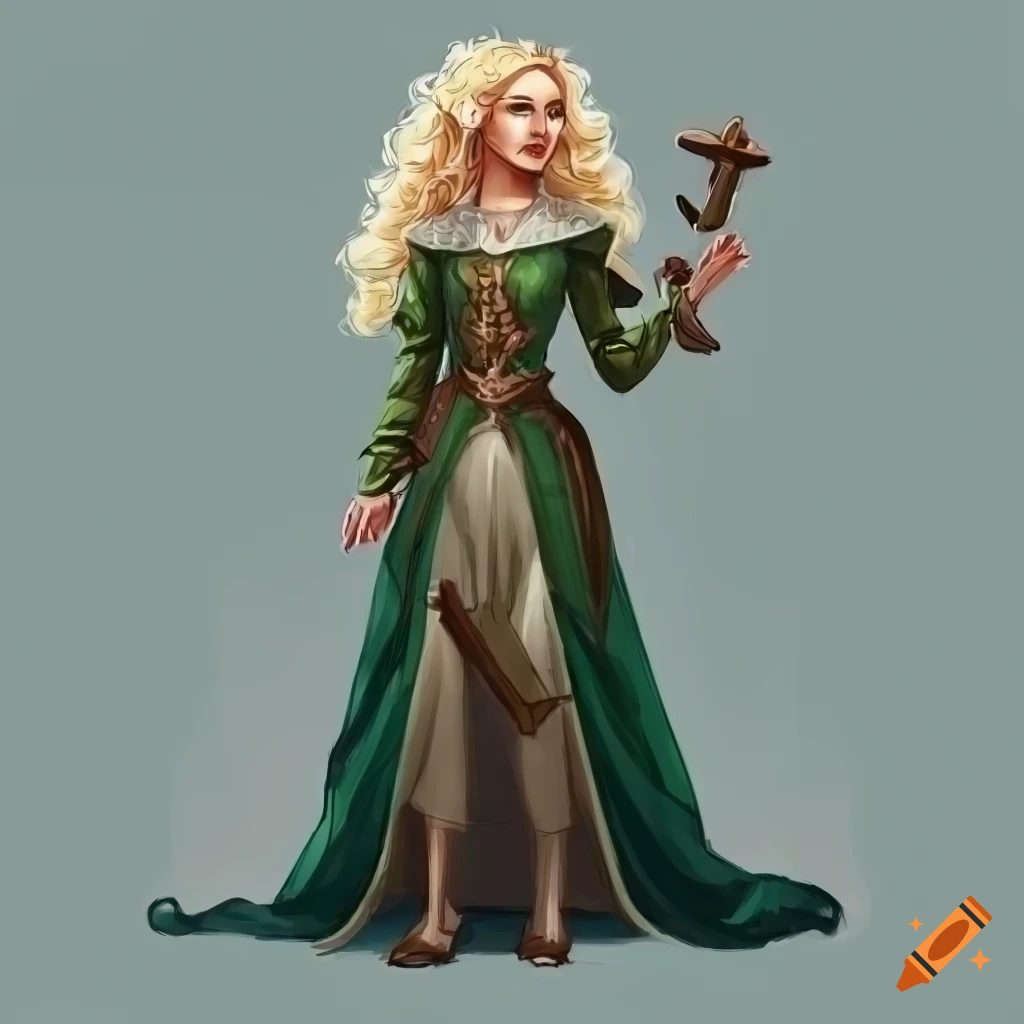 Thalia, the mayor of Mistwood, is a half-elf with striking green eyes ...