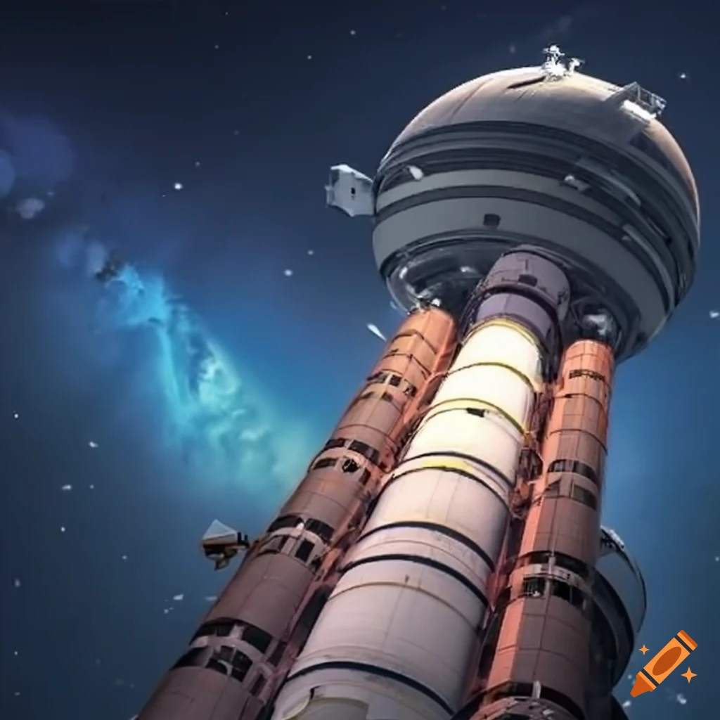 Gigantic cylindrical space station on Craiyon